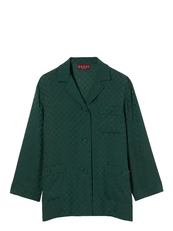 Gucci Gg Silk Jacquard Shirt - Green