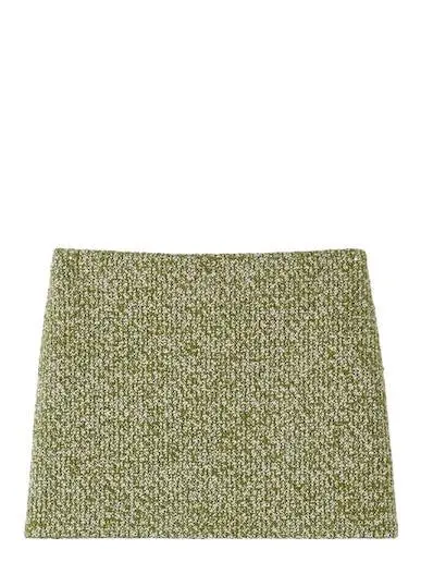 Gucci Wool Cotton Bouclé Mini Skirt - Green