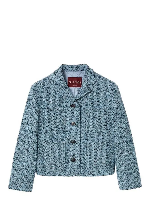 Gucci Wool Cotton Bouclé Jacket - Blue