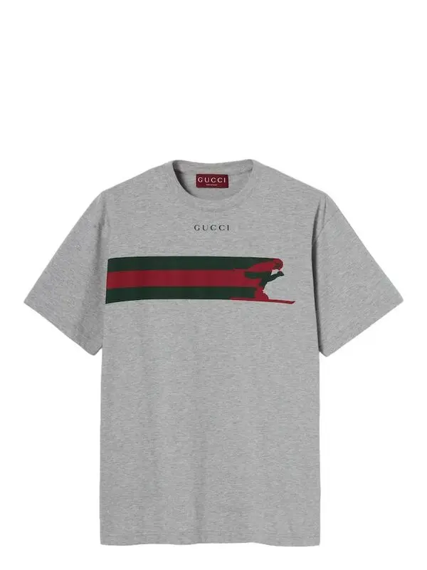 Gucci Cotton Jersey T-shirt With Print - Grey