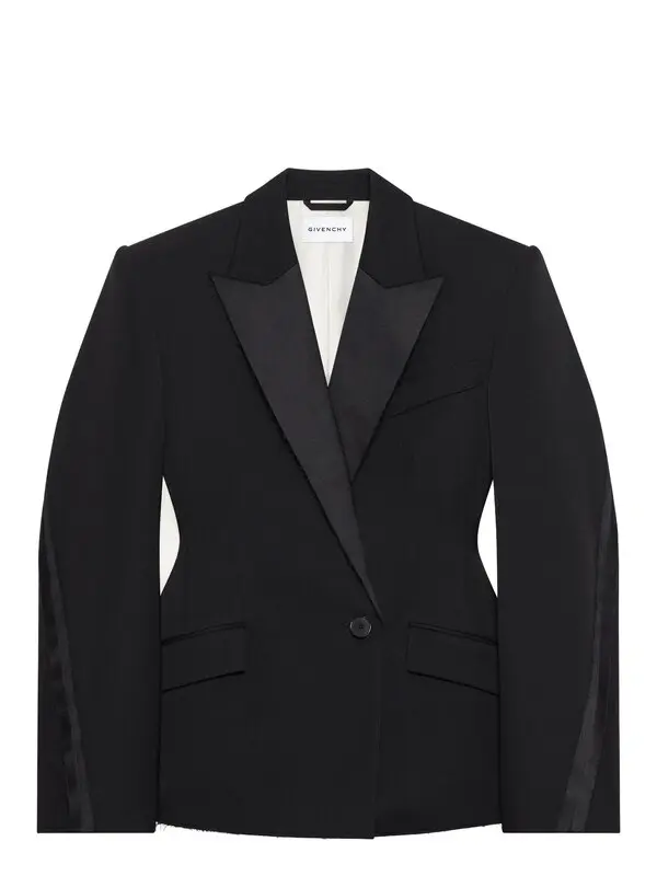 Givenchy Wool Jacket With Inside-out Detail - Black