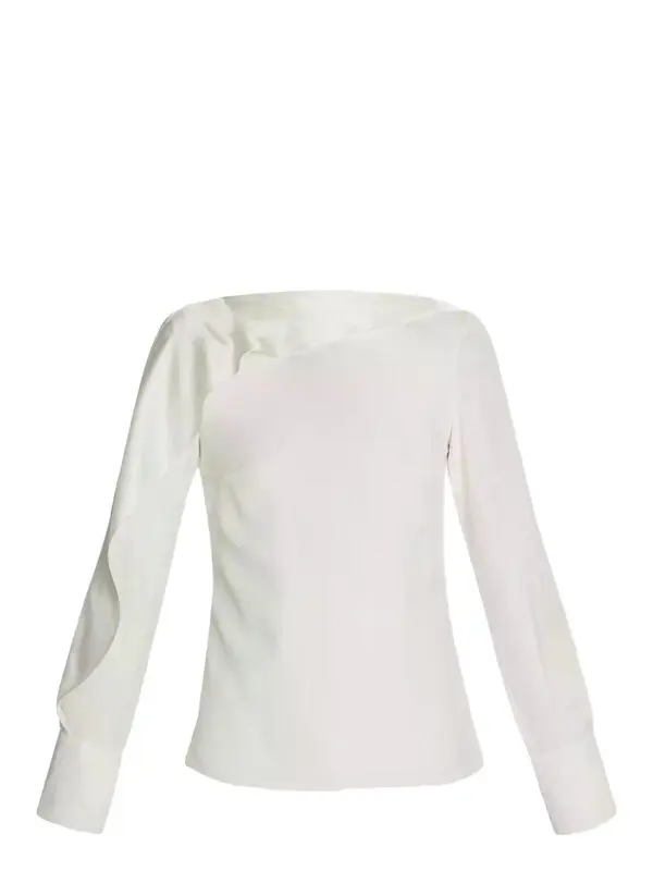 Erdem Long-sleeve Top With Ruffle Detail - Neutrals