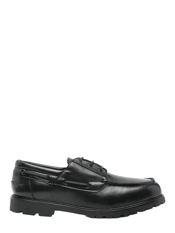 Studio Nicholson Guston Leather Boat Shoes - Black