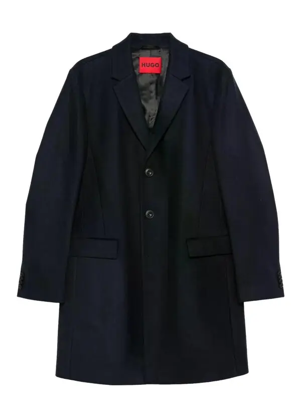 Hugo Boss Notched-lapel Coat - Blue