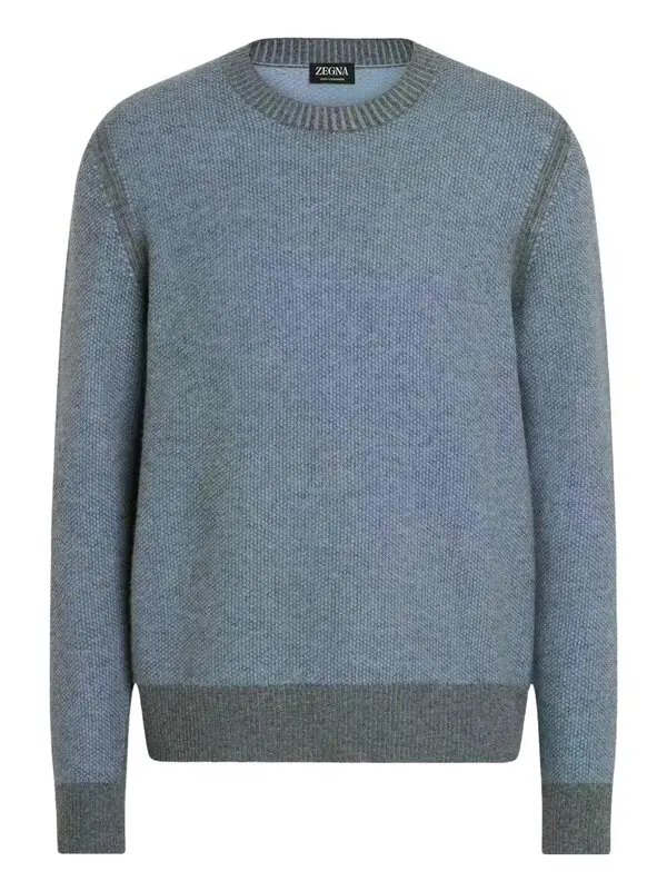 Zegna Crew Neck Cashmere Sweater - Blue