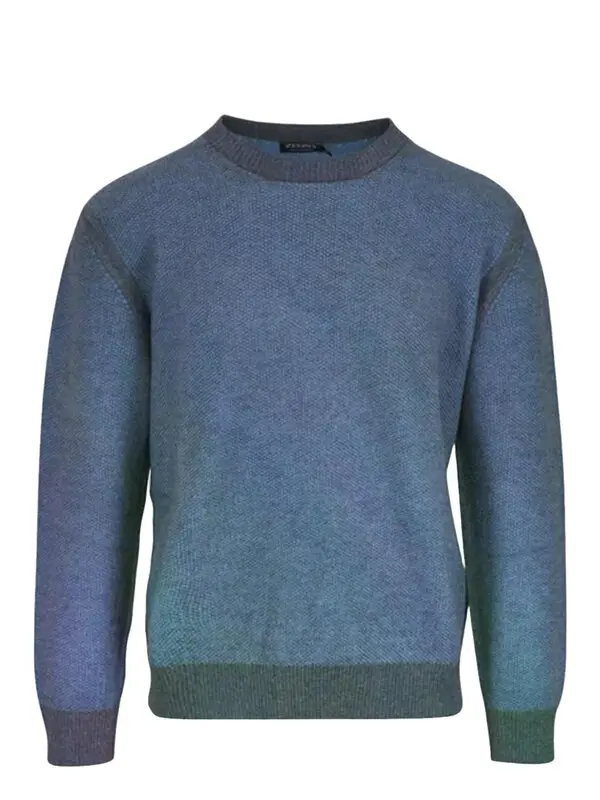 Zegna Crew Neck Cashmere Sweater - Blue