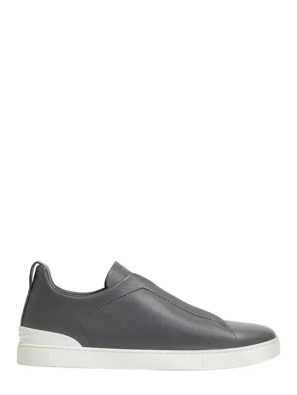 Zegna Leather Sneakers - Grey