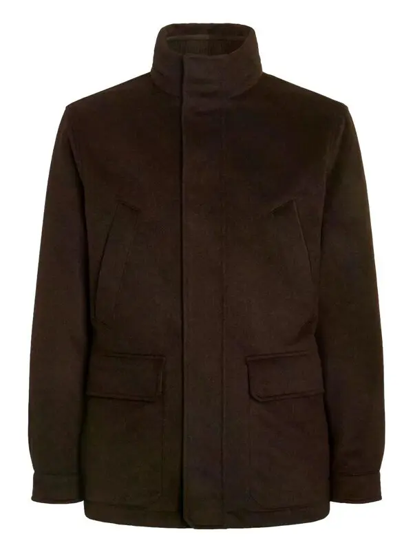 Zegna Cashmere High-neck Jacket - Brown