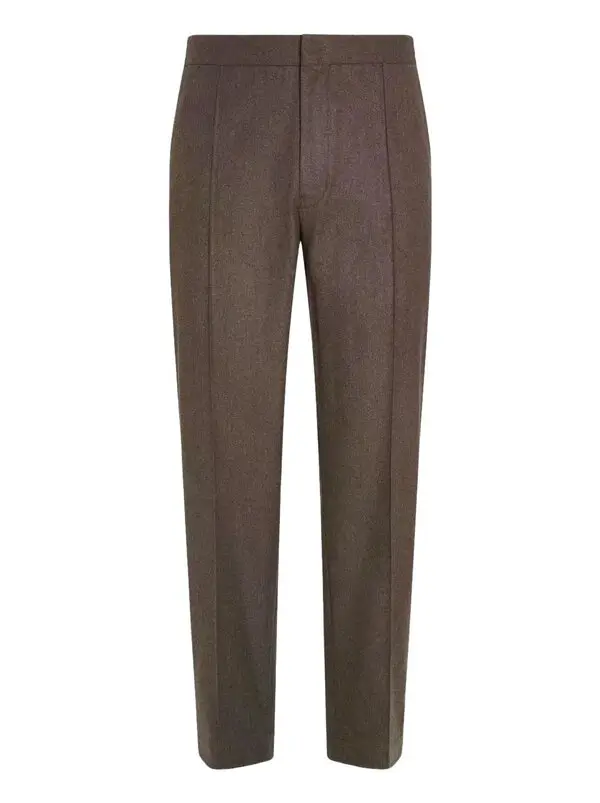 Zegna Elasticated-waistband Trousers - Brown