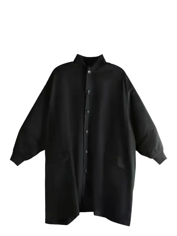 Yohji Yamamoto Buttoned Wool Coat - Black
