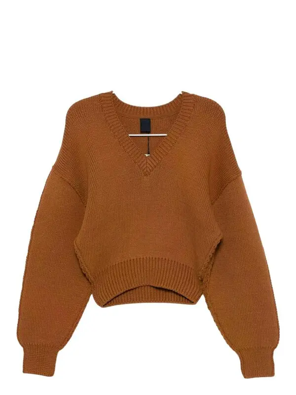 JUUN.J V-neck Jumper - Brown