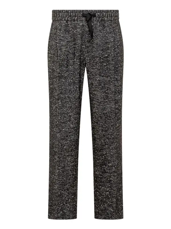 Dolce & Gabbana Wool Tweed Trousers - Black