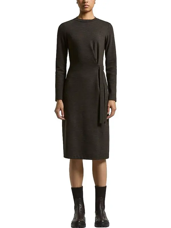 Peserico Long Sleeve Midi Dress - Ebony