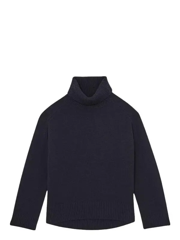 REISS Turtleneck Wool-cashmere Sweater - Navy