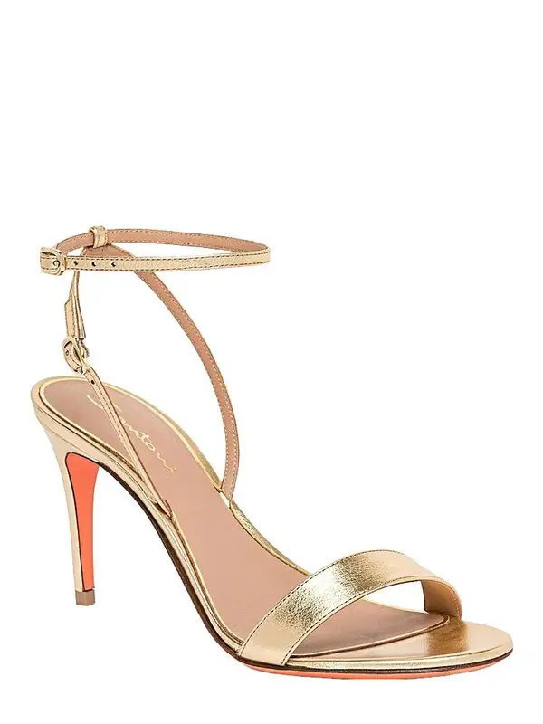 Santoni Leather High-heel Sandals - Gold