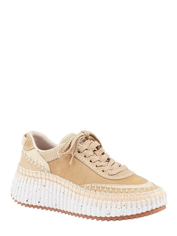 Chloé Nama Suede Platform Sneakers - Blossom Beige