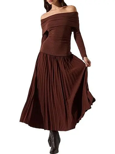 Victoria's Secret Mixed Media Maxi Dress - Brown