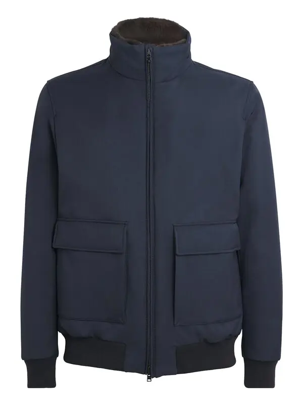 Herno Wool Bomber Jacket - Navy