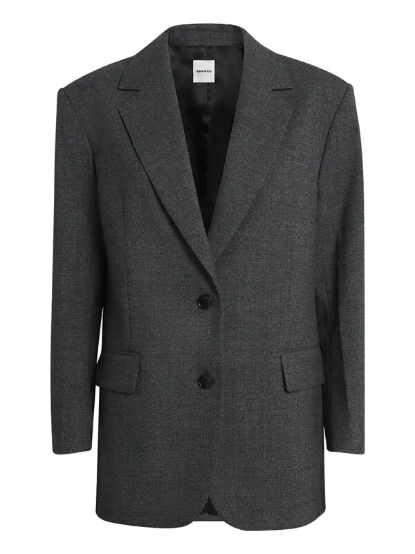 Sandro Boxy Single-breasted Blazer - Black