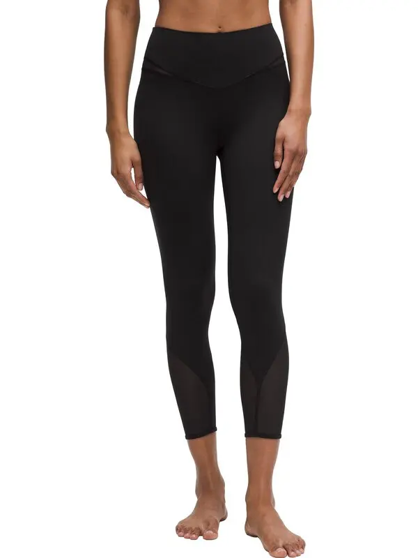 Lululemon Mesh-paneled High-rise Yoga Crops 23 - Black