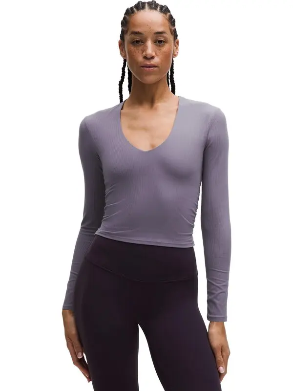 Lululemon All It Takes Ribbed Nulu V-neck Long-sleeve Shirt - Grape Mist