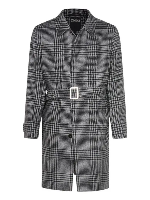 Zegna Belted Wool Coat - Grey