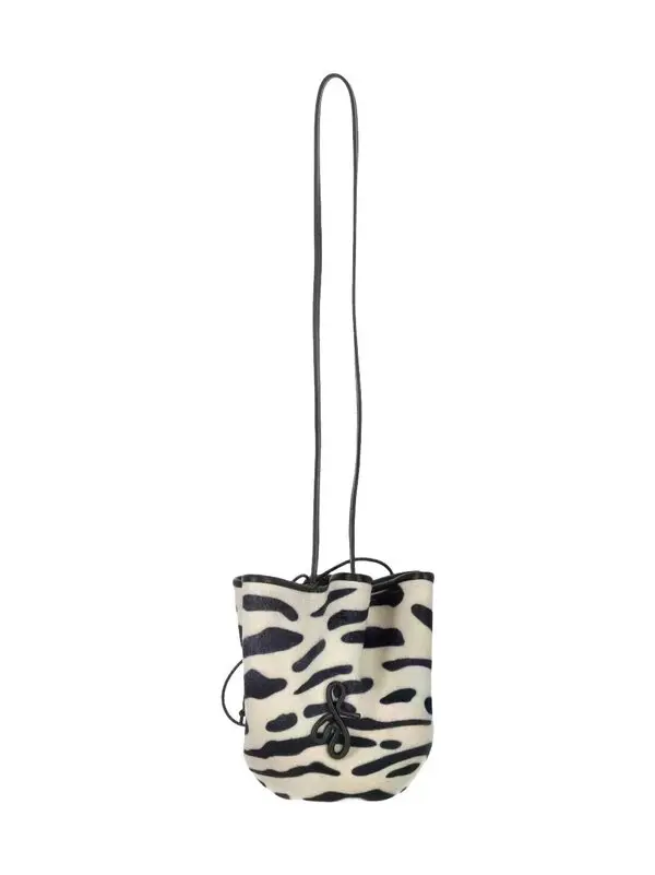 Ruslan Baginskiy Animal-print Drawstring Bucket Bag - White