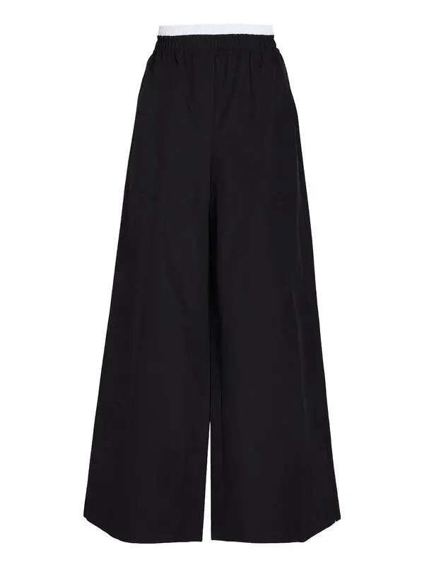 Simkhai Olly Cotton-blend Faille Wide-leg Pants - Black