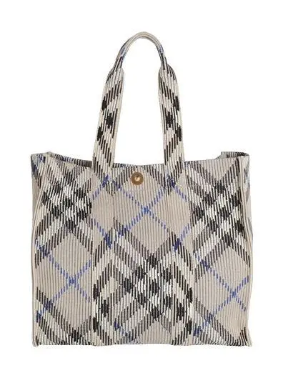 Burberry Tartan Knitted Shopper Bag - Grey