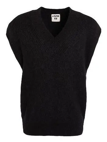 A PAPER KID Knitted Sweater - Black