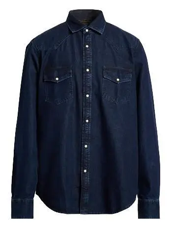MOORER Denim Shirt Size Cotton, Silk - Blue