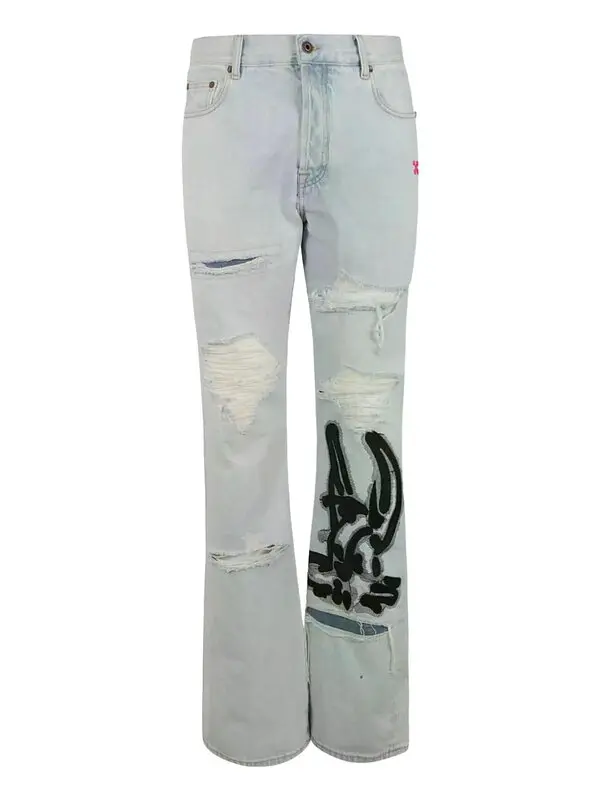Off-White Bunny Print Jeans - Blue