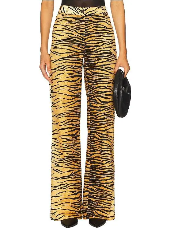 Moschino Tiger Stripes Trousers - Multi Brown