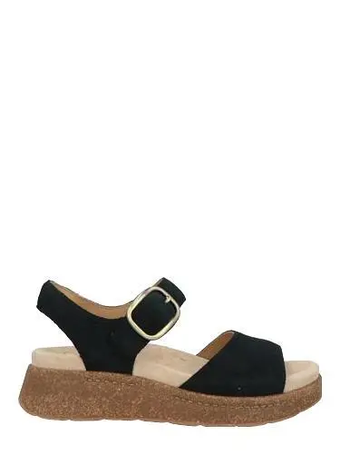 Dansko Leather Wedge Sandals - Black