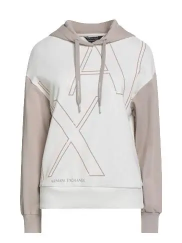Armani Exchange Cotton-blend Two-tone Print Hooded Sweatshirt - Beige