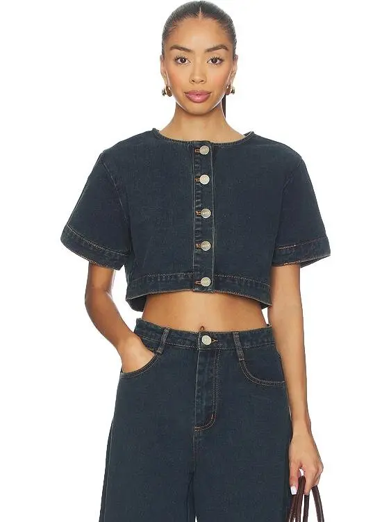 SNDYS Tilla Denim Top - Indigo Blue
