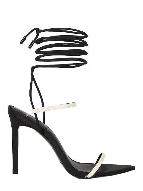BLACK SUEDE STUDIO Lauren 100 Sandal - Black & Champagne