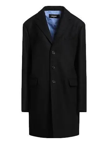 Dsquared2 Single-breasted Coat In Virgin Wool Blend - Black