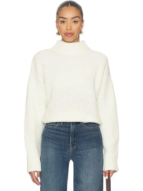 Good American Chunky Knit Mock Neck Sweater - Ivory003