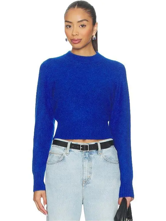 PISTOLA Sara Shrunken Crewneck Sweater - Azure
