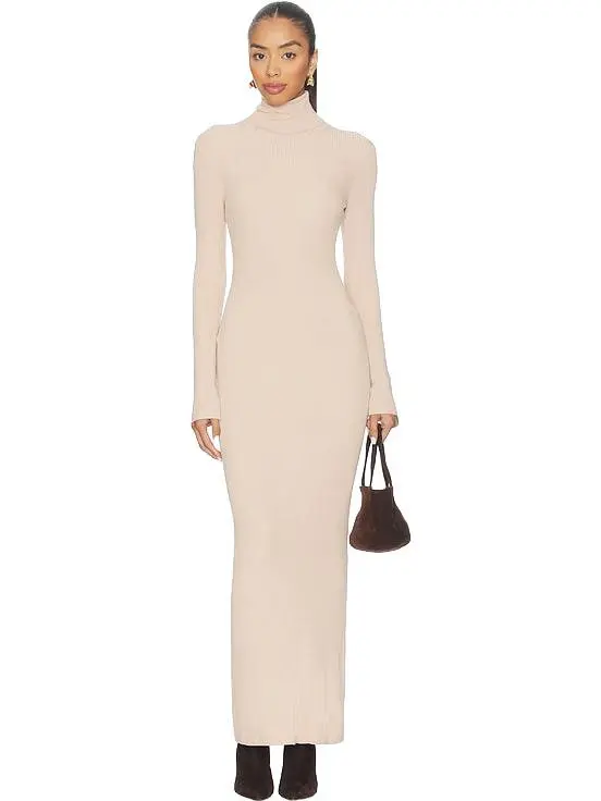 Enza Costa Turtleneck Dress - Jute