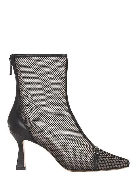 Lola Cruz Mesh Ankle Bootie - Black
