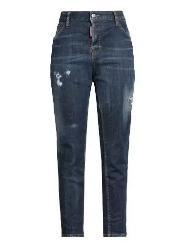 Dsquared2 Jeans In Cotton, Elastane, And Cow Leather - Blue