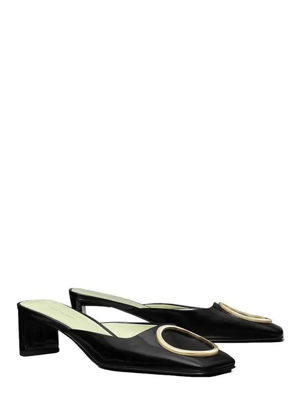 Tory Burch Ring Heeled Mule - Perfect Black/gold