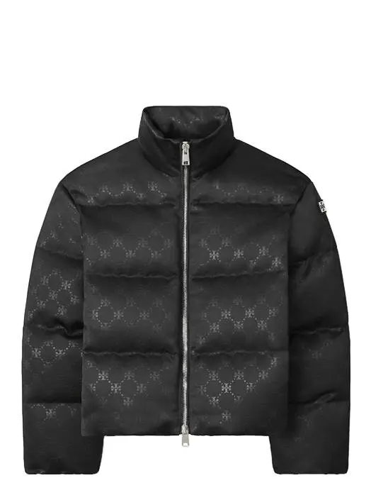 Tory Burch T Monogram Satin Puffer Jacket - Black