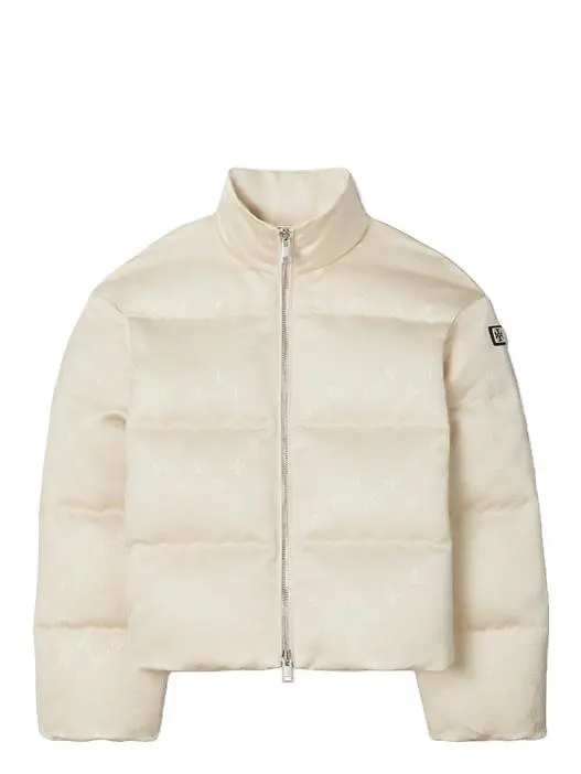 Tory Burch T Monogram Satin Puffer Jacket - Prosecco