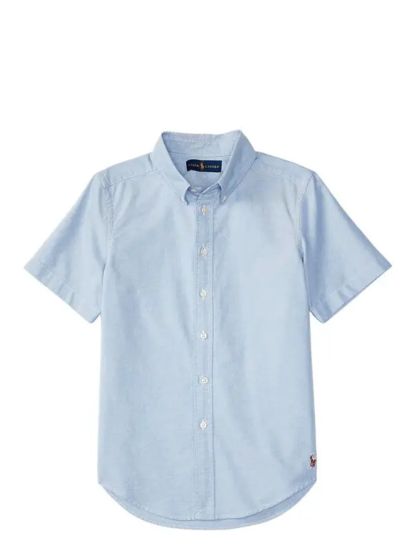 Ralph Lauren Cotton Oxford Short-sleeve Uniform Shirt - Blue