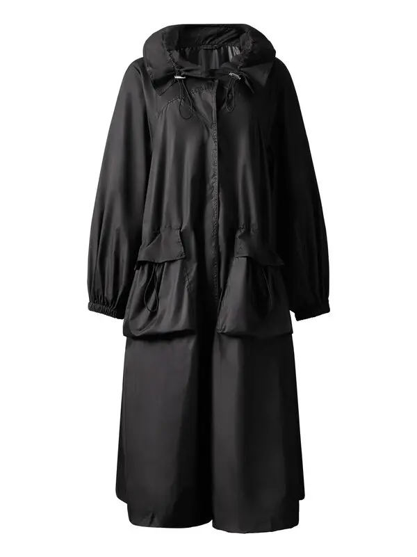 Perfect Moment Long Parachute Shell Jacket - Black