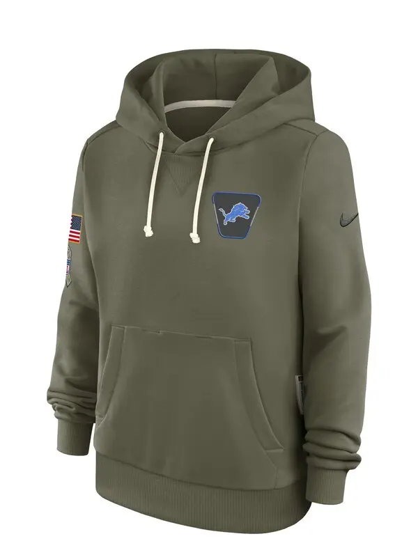 Nike Detroit Lions Salute To Service Sideline Dri-fit Nfl Pullover Hoodie - Brown