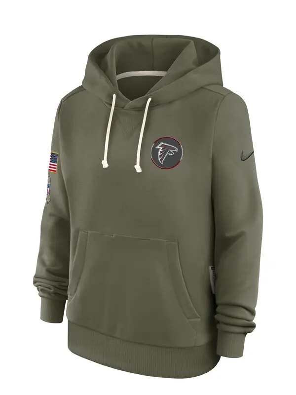 Nike Atlanta Falcons Salute To Service Sideline Dri-fit Nfl Pullover Hoodie - Brown